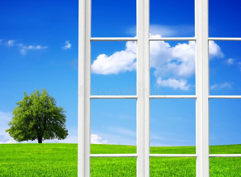 A Beautiful View from the Window Stock Photo - Image of inside, nature ...