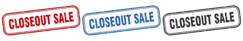 Closeout Sale Square Isolated Sign Set. Closeout Sale Stamp Stock ...