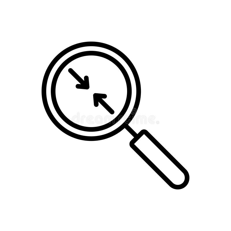 Black Line Icon for Closer, Near and Magnifier Stock Vector ...