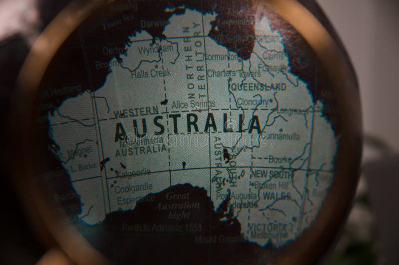 Closer Look on World Map Under Magnifying Glass Stock Image - Image of ...