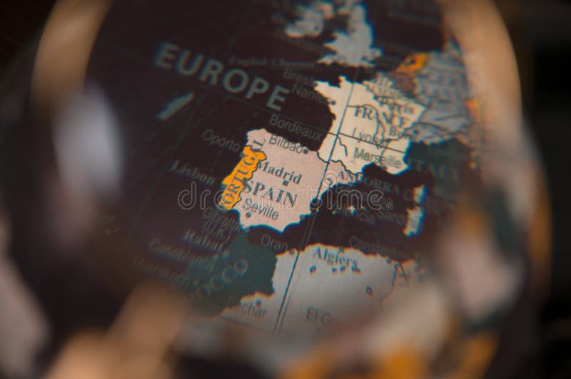 Closer Look on World Map Under Magnifying Glass Stock Photo - Image of ...