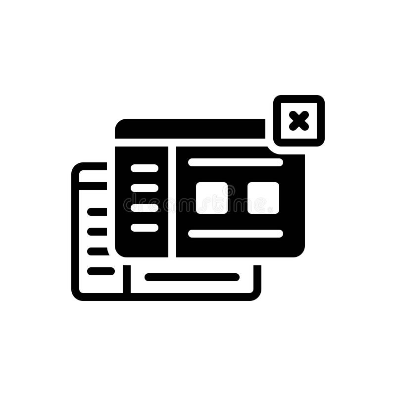 Black Solid Icon for Closes, Conclusion and Document Stock Vector ...