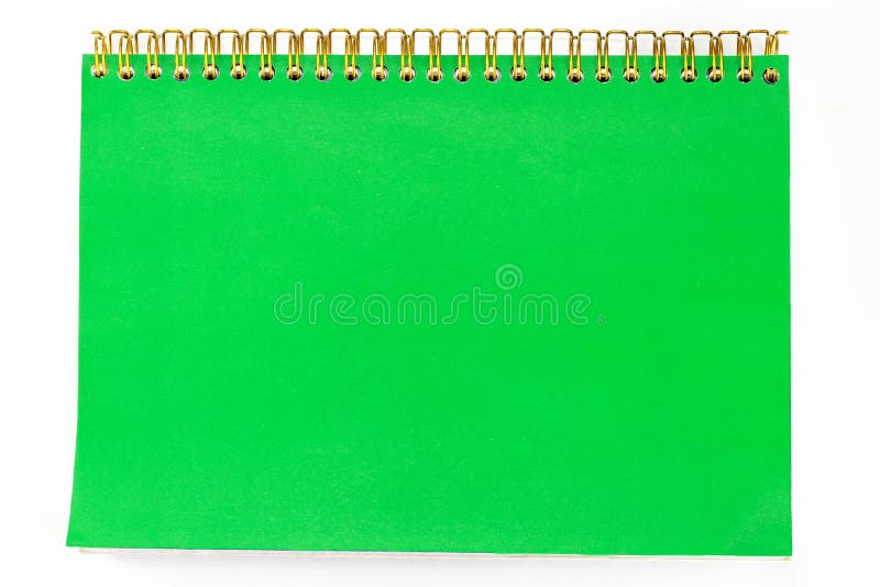 Closes Up of a Blank Green Notebook Stock Image - Image of isolated ...