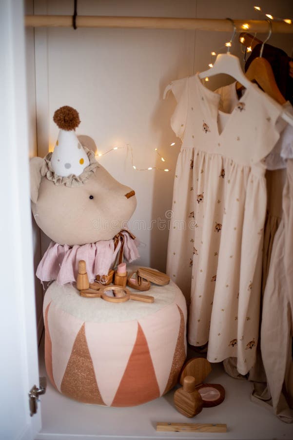 Closet with Dresses. Little Girl Stock Image - Image of tinsel ...