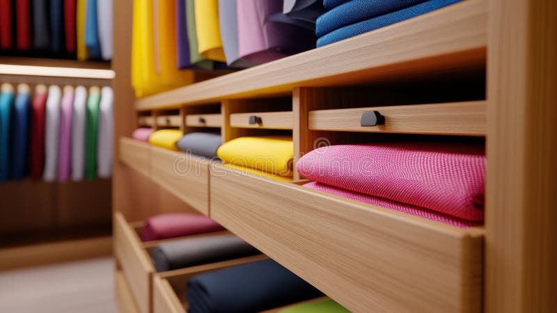 A Closet with Many Different Colored Shirts and Pants, AI Stock Image ...