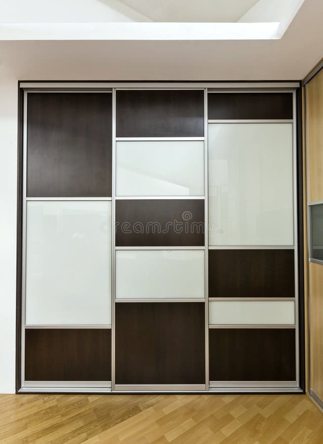 Closet with sliding doors stock image. Image of glass - 28157547