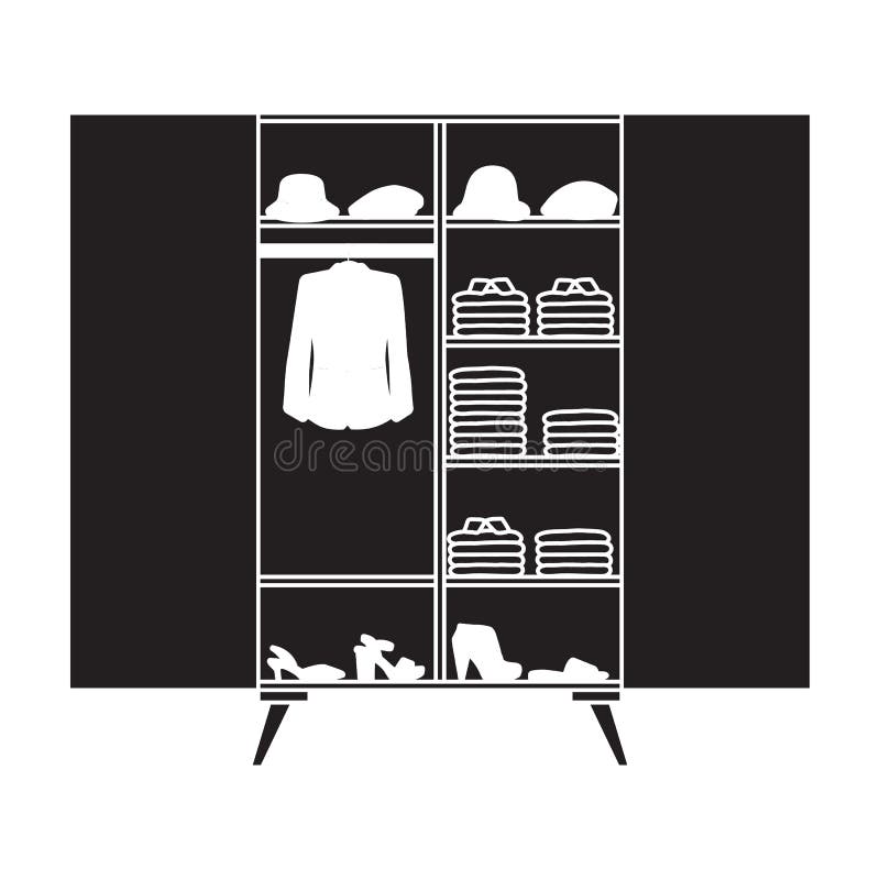 Closet Vector Icon.Flat Vector Icon Isolated on White Background Closet ...