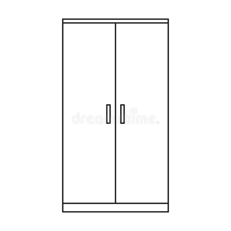 Closet Outline Vector Icon. Thin Line Black Closet Icon, Flat Vector ...