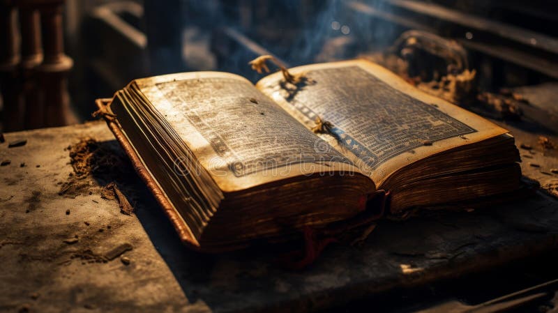 Closeup Abandoned Library Dusty Book Stock Illustration - Illustration ...