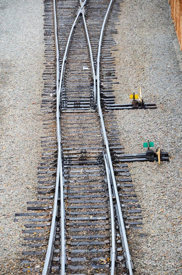 Railroad Track Switch Closeup From Above Stock Photo - Image of austin ...