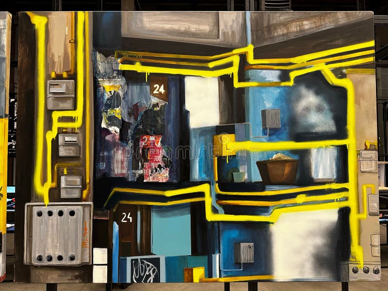 Closeup of an Abstract Artwork on Display at Diploma Exhibition in ...