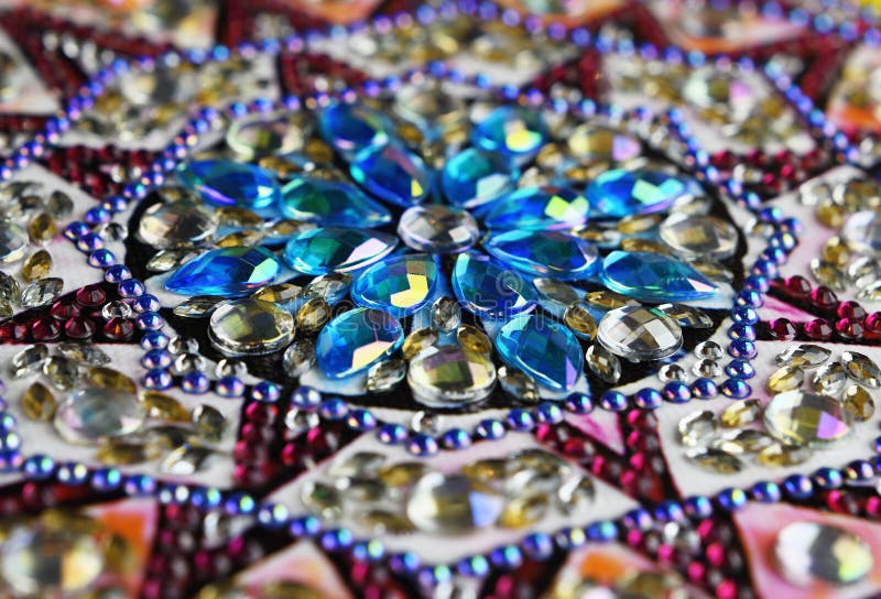 Closeup of Abstract Colorful Rhinestones Mosaic Stock Image - Image of ...