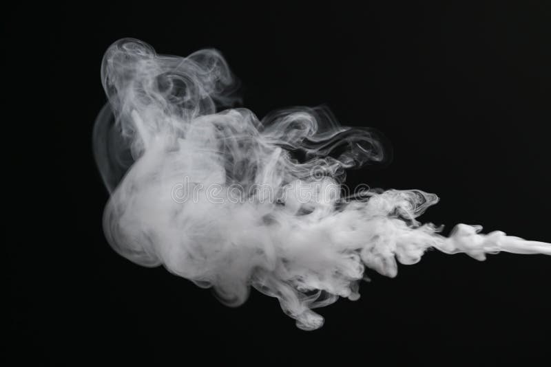 Closeup Abstract Stream of Vapor Over Black Background Stock Photo ...