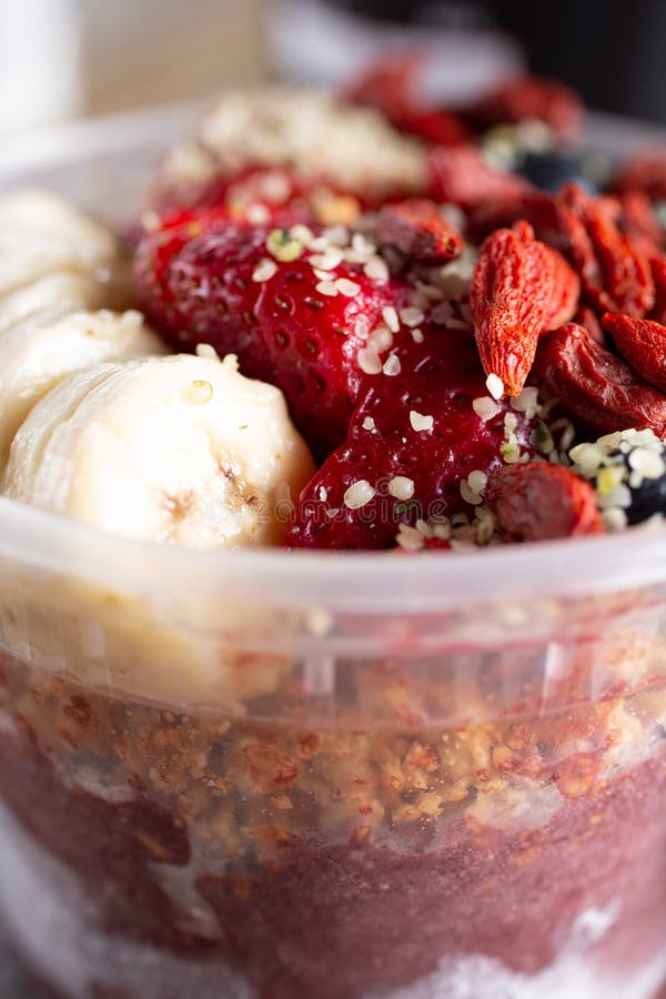 Closeup Acai Bowl, Goji Berries Stock Photo - Image of bowl ...