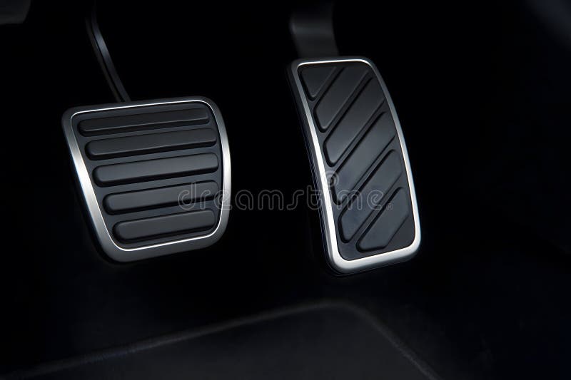 Closeup of Accelerator and Brake Pedals in Modern Automatic Car ...