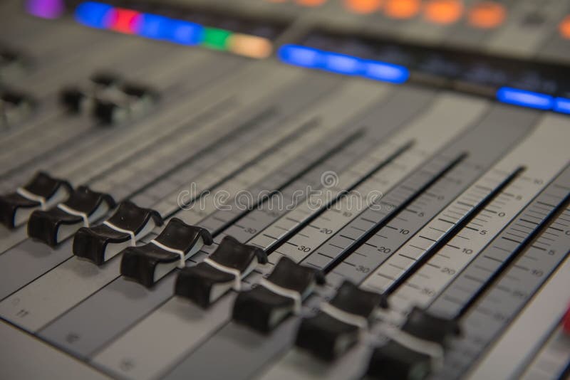 Closeup Adjustment Tools Audio Sound Mixer Music, Technology. Stock ...