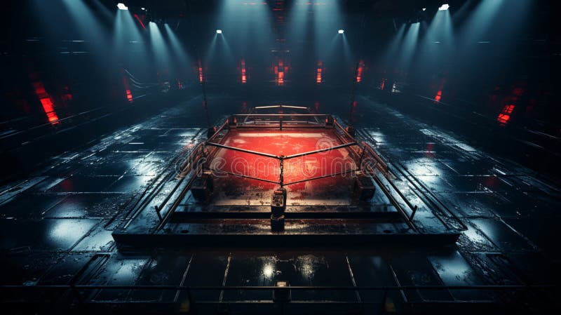 Closeup Aerial View of Boxing Ring Stock Image - Image of boxing, pole ...