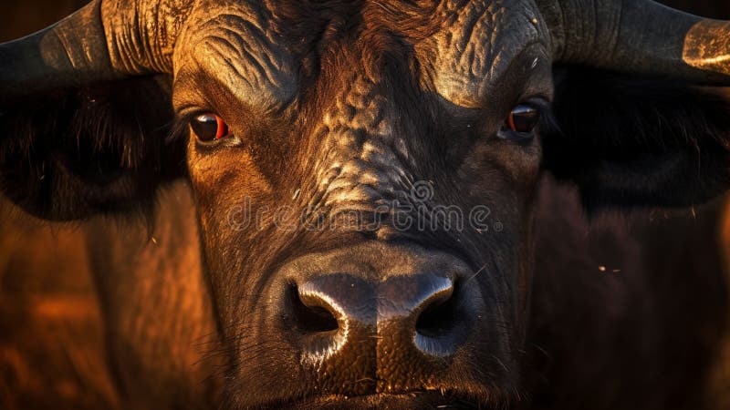 Closeup of an African Buffalo Looking at the Camera. AI-generated Stock ...