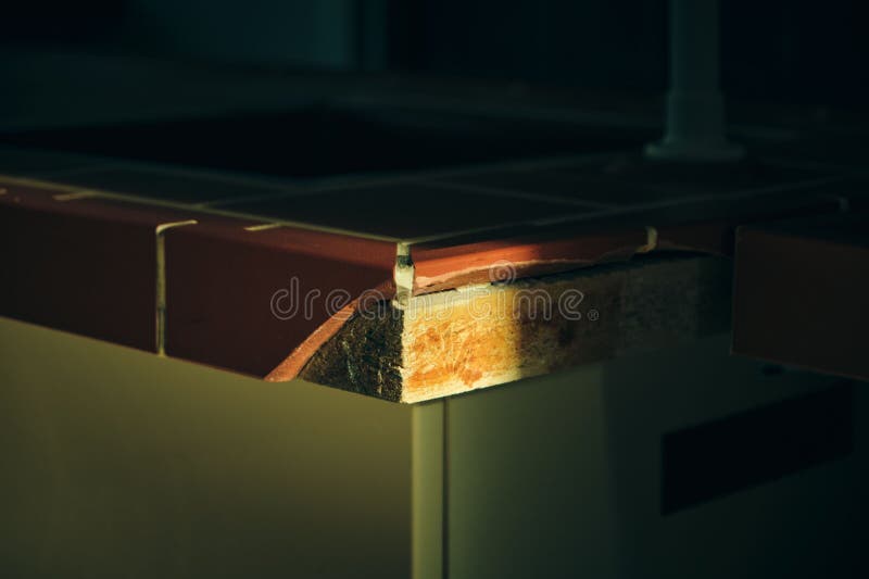 Closeup of an Aged Table Surface with a Damaged Edge Stock Photo ...
