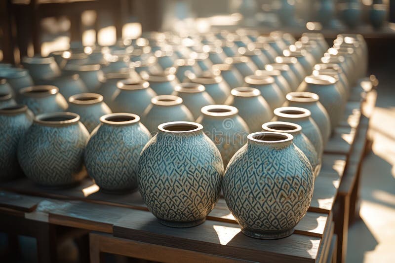 Closeup AI Generated Pottery with Copy Space, Handcrafted Ceramics ...