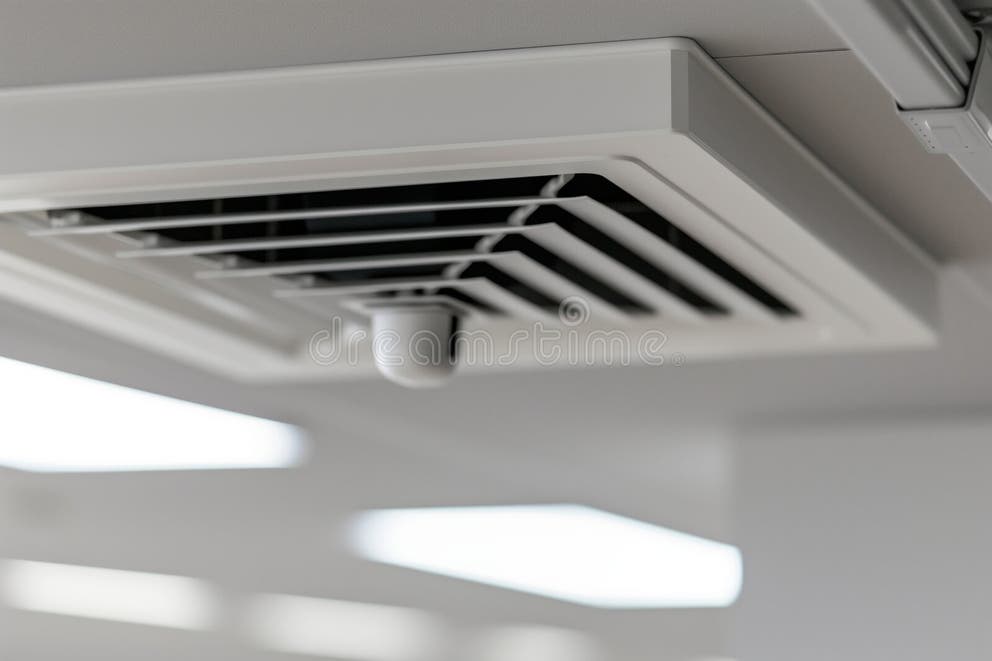 Closeup of Air Diffuser on Office Ceiling Stock Image - Image of ...