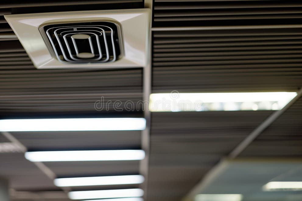 Closeup of Air Diffuser on Office Ceiling Stock Image - Image of ...