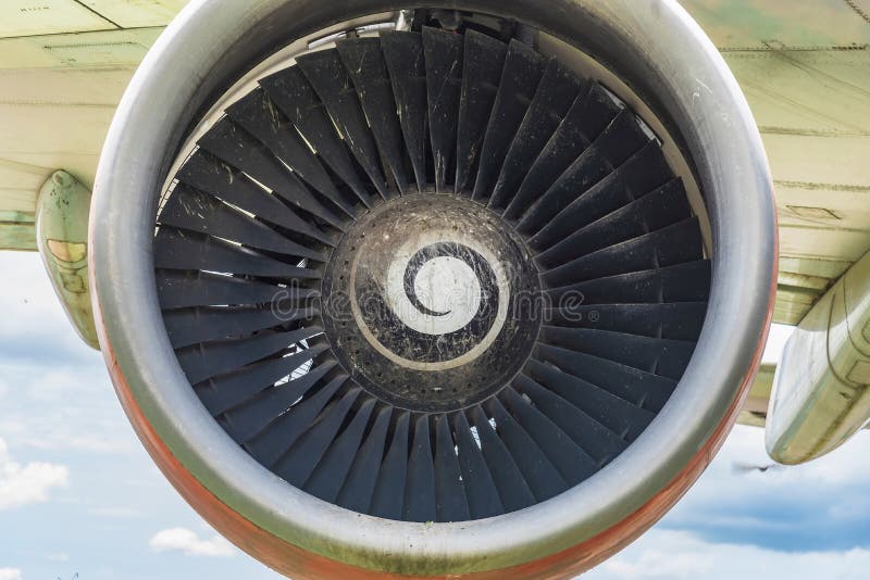 Closeup of an Airplane Turbine Front View at Thailand Stock Image ...