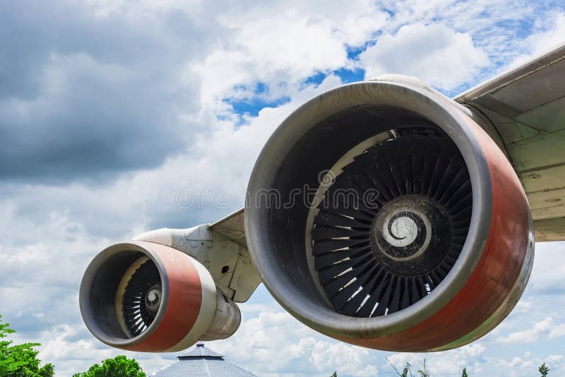 Closeup of an Airplane Turbine Front View at Thailand Stock Photo ...