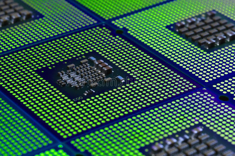 Closeup of Aligned CPU Computer Processor. Background Stock Image ...