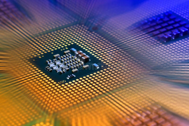 Closeup of Aligned CPU Computer Processor. Background Stock Image ...