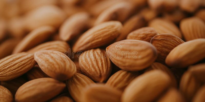 A Closeup of the Almonds Texture, Showcasing Their Smooth and Slightly ...