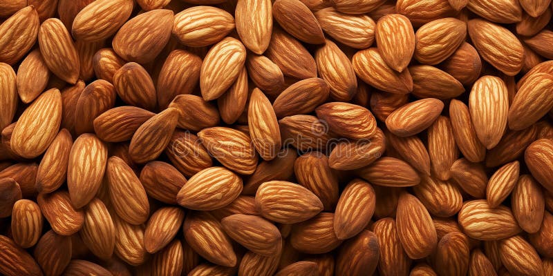 A Closeup of the Almonds Texture, Showcasing Their Smooth and Slightly ...