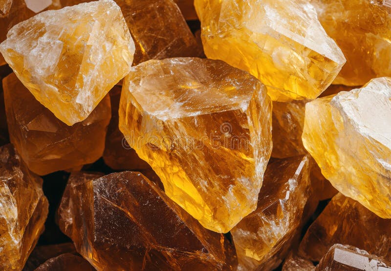 Closeup of Amber-colored Quartz Crystals Stock Illustration ...