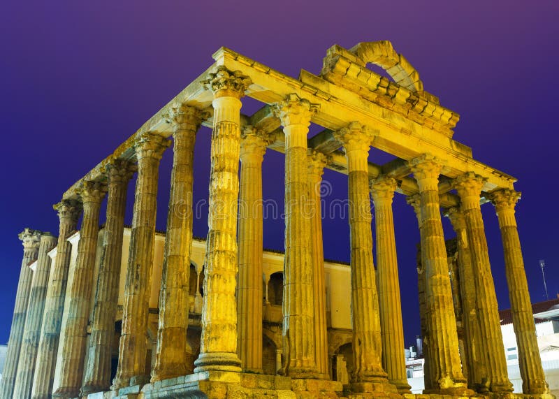 Closeup of Ancient Temple in Evening Stock Photo - Image of night ...