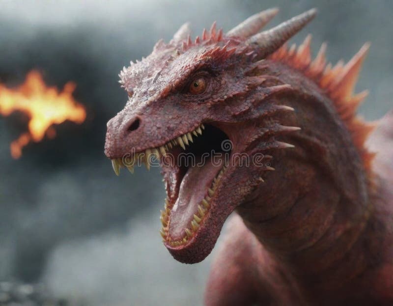 Closeup angry dragon face. stock illustration. Illustration of statue ...