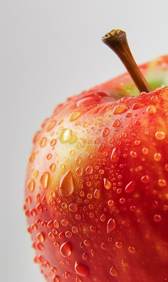 A Closeup of the Apple Texture, Showcasing Its Smooth and Shiny Surface ...