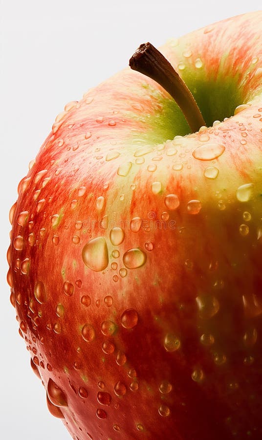 A Closeup of the Apple Texture, Showcasing Its Smooth and Shiny Surface ...