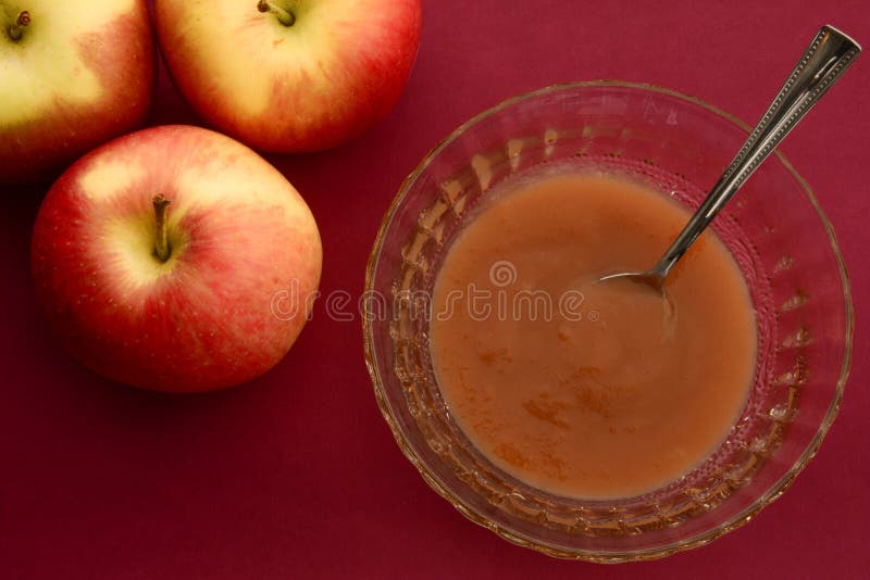 Closeup of Apples and Apple Compote Stock Photo - Image of organic ...