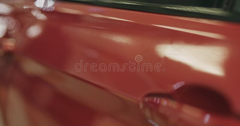 Closeup of Applied Ceramic Coating on the Red Car Stock Photo - Image ...