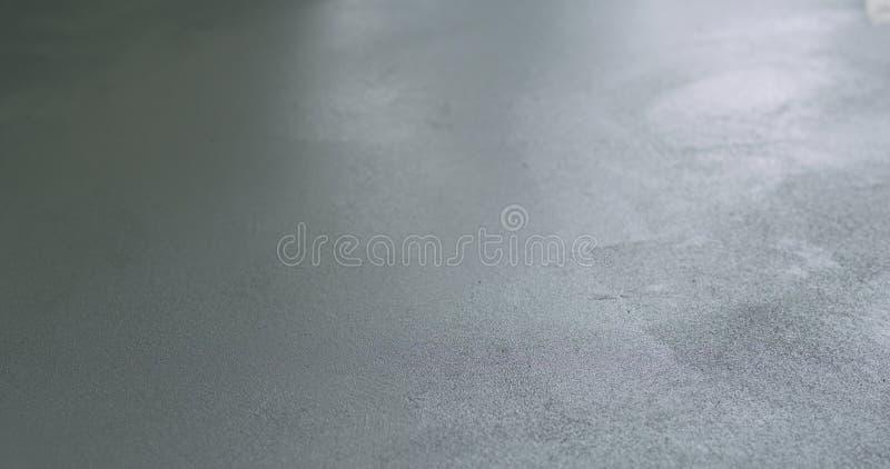 Closeup Applying Micro Concrete Plaster Coating on the Floor Stock ...