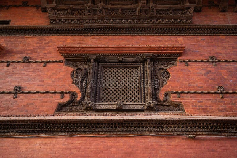 Closeup of Architectural Details of Temple Building in Kathmandu Stock ...