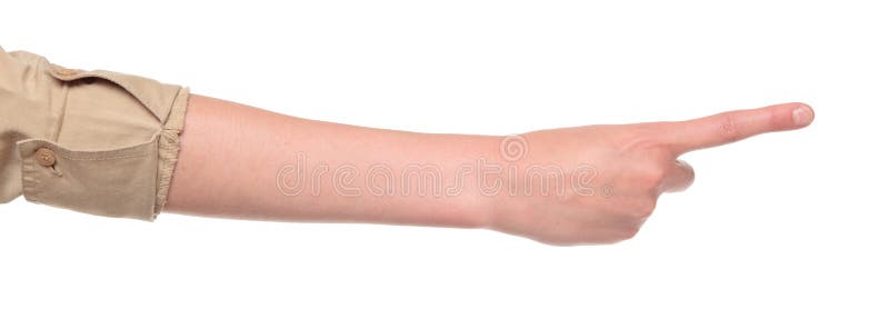 Closeup of Arm - Hand Making Number One Sign. Stock Image - Image of ...