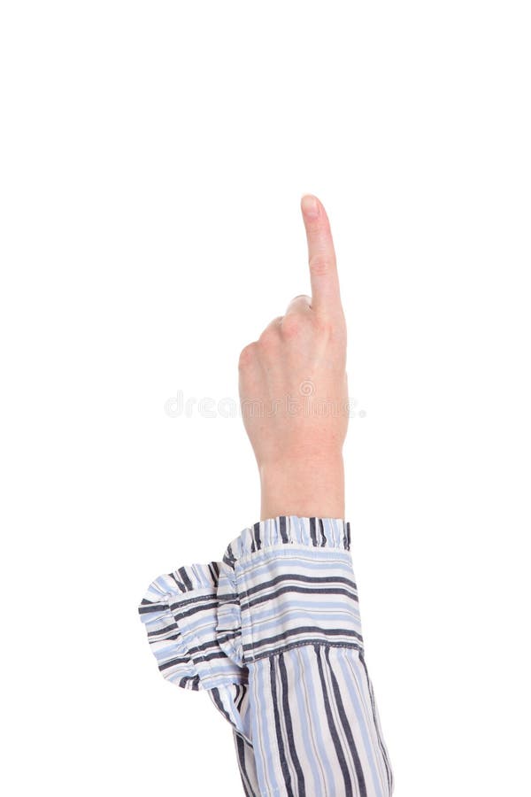 Closeup of Arm - Hand Making Number One Sign. Stock Photo - Image of ...