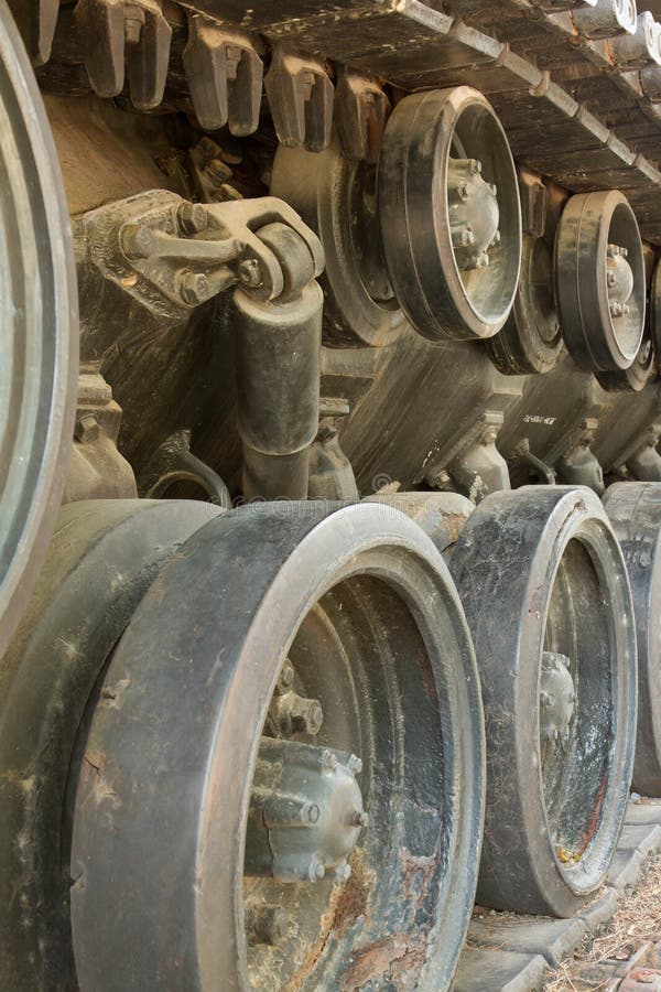 Closeup of Army Tank Track Wheels Stock Photo - Image of armed ...
