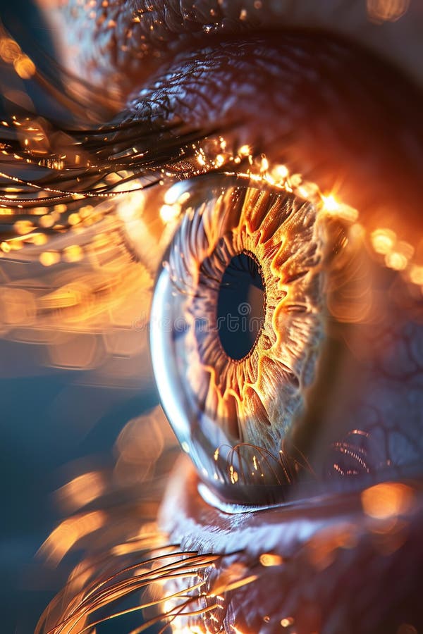 Closeup of an Artificial Retina Capturing Light Representing ...