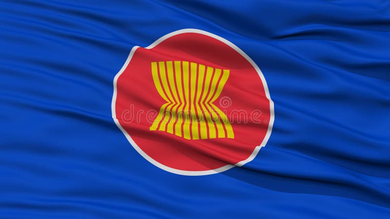 ASEAN Flag on Flagpole stock illustration. Illustration of endless ...