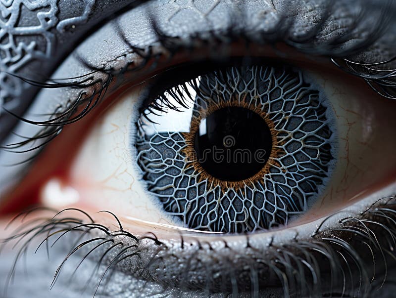 Closeup Ash Gray Eye with Concentric Circles - AI Generated Stock ...