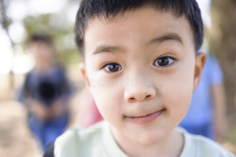 Closeup Asian Boy with Smiling Face Stock Image - Image of park, little ...