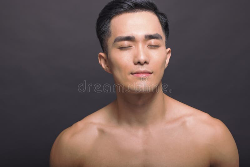 Closeup Asian Handsome Young Man Face Stock Photo - Image of person ...