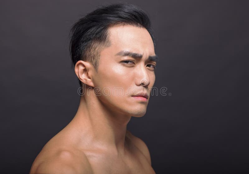 Closeup Asian Handsome Young Man Face Stock Image - Image of facial ...